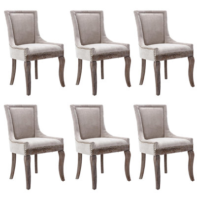 One Allium Way® Linen Upholstered Side Chair Dining Chair（set of 2） & Reviews | Wayfair